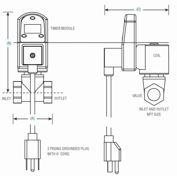 Air System Products dDV720-24 Digital Timer Drain Compact Timer with 1/ ...