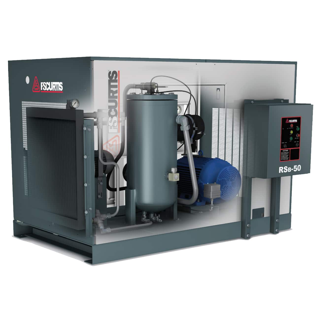 FS-Curtis 25-HP Enclosed Base Mounted RS Series Rotary Screw Air Compressor